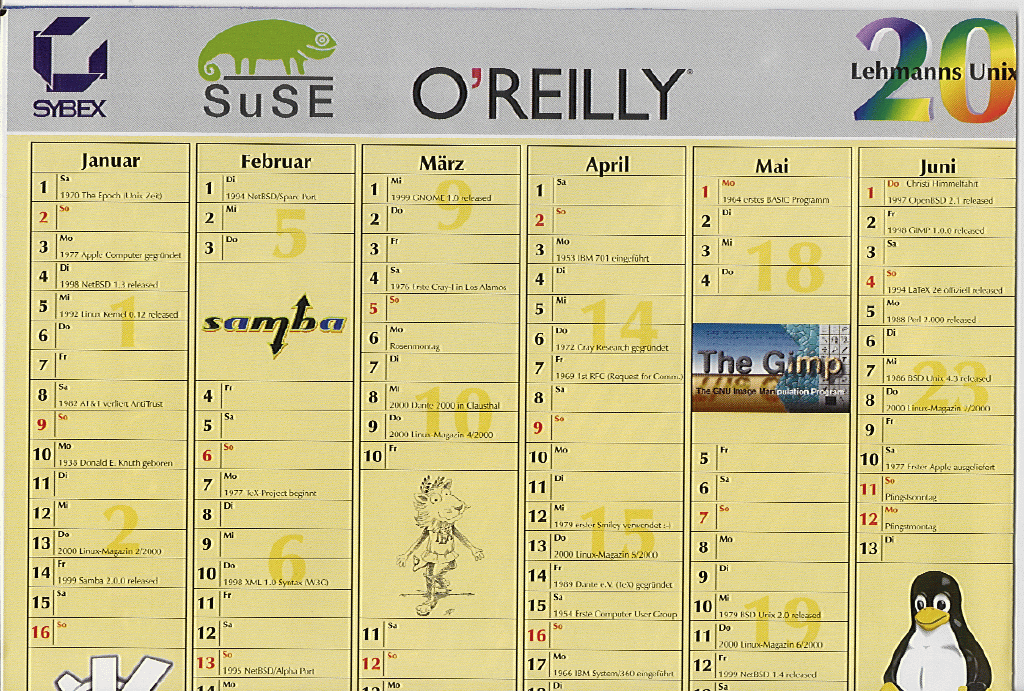 Lehmanns Unix-Linux-Calendar 2000